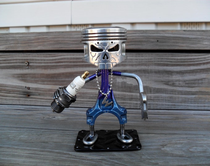 Skull Piston Face- Wizard the Mechanic Piston Skull Art Sculpture - Etsy