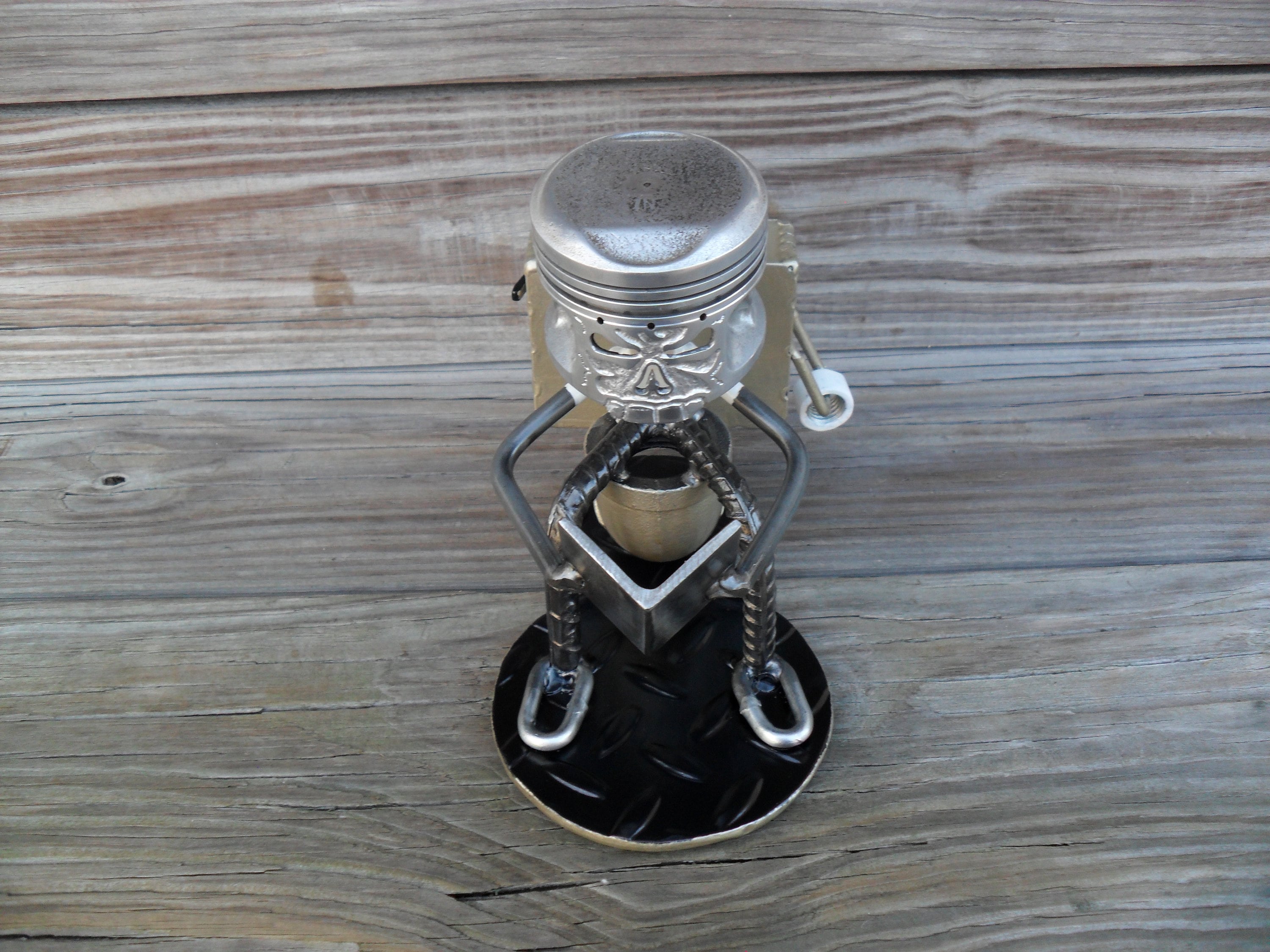 Piston Skull Face Hand Carved Piston Sculpture Henry on Toilet Reading ...