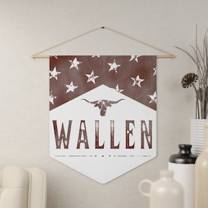 Wallen Country Music Wall Art Pennant Western Cowboy Banner Cowboy Sign ...