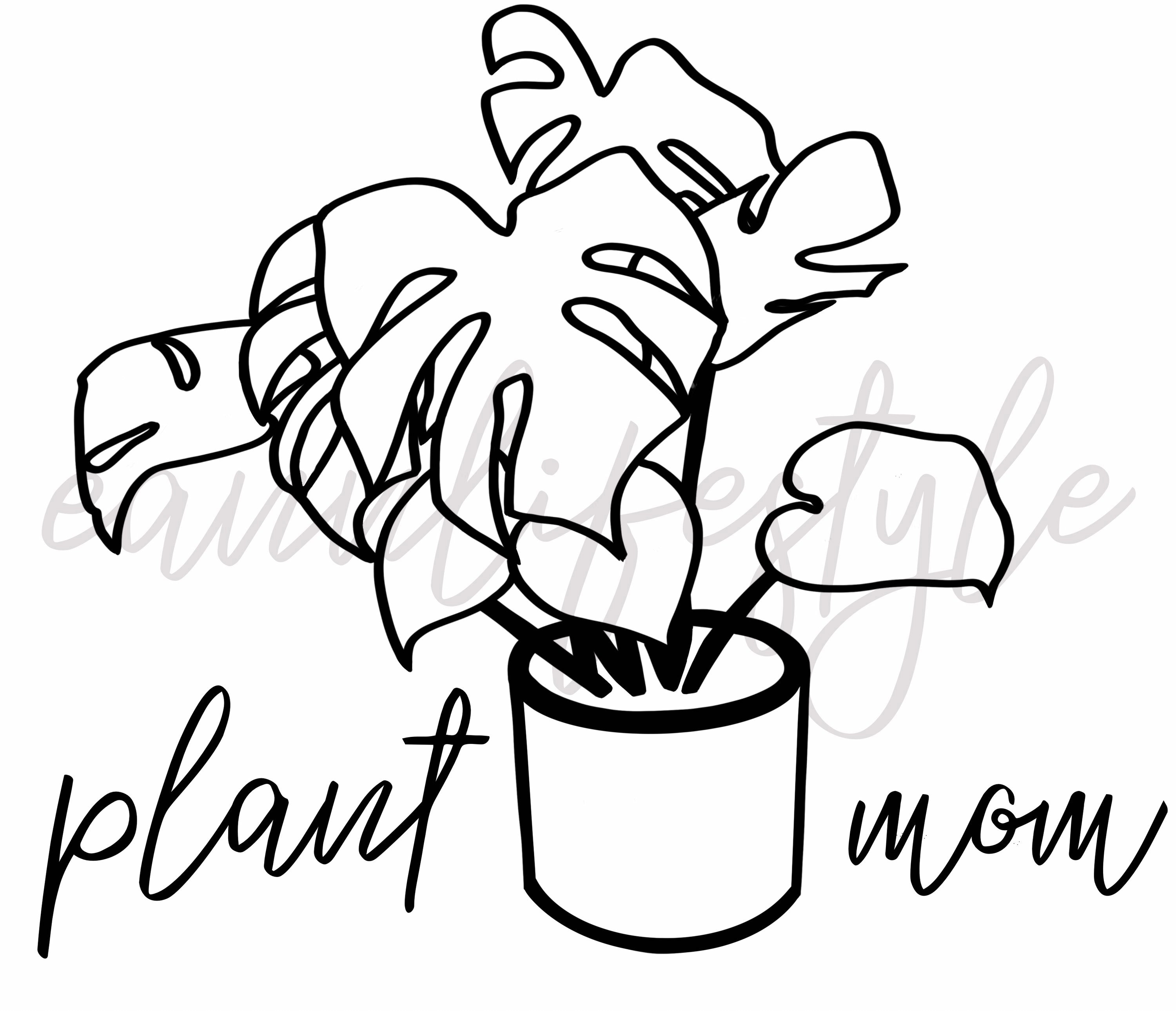 Plant Mom Digitalized Files for Embroidery | Plant Lover, Houseplants ...