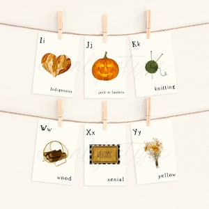 Fall Abcs Watercolour Flashcards Digital Printable Autumn Learning ...