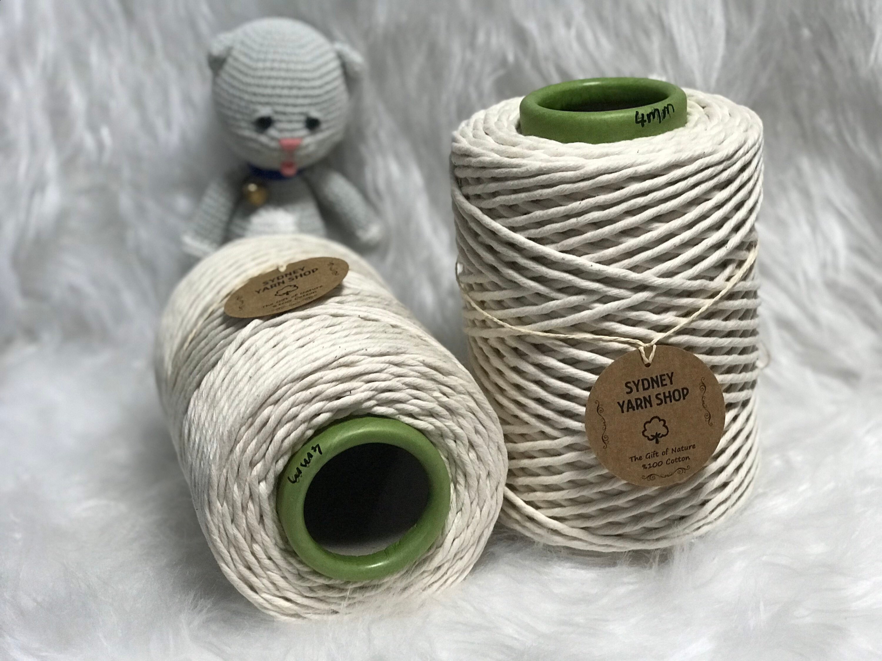 4mm String Soft Natural/Ecru Macrame String Single Twist | Etsy