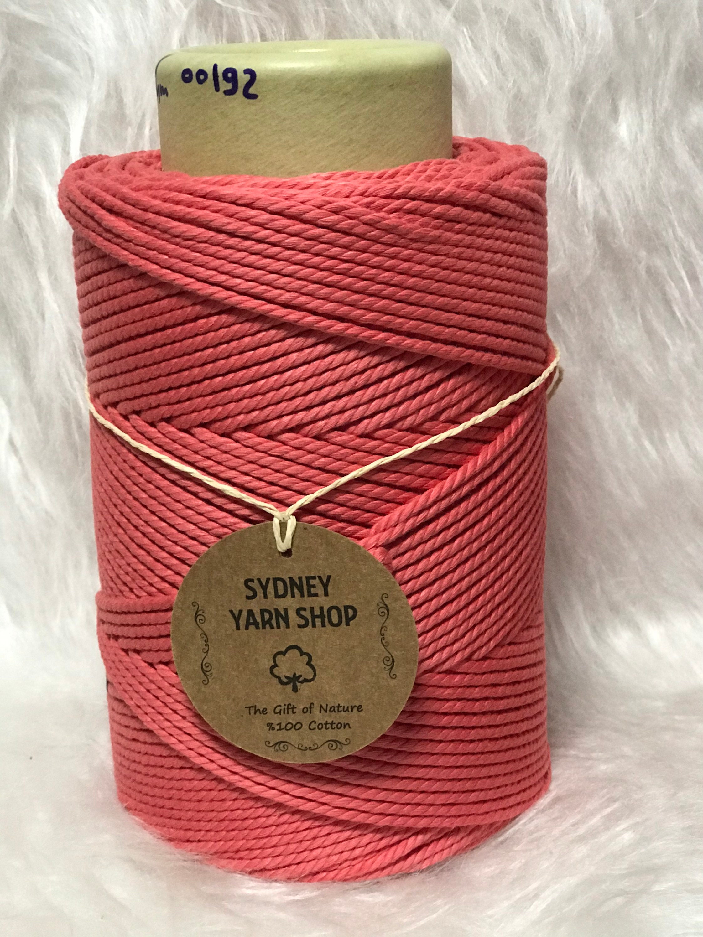 192-CORAL 4mm Twisted Colour Rope Macrame Rope 3 Ply Rope | Etsy