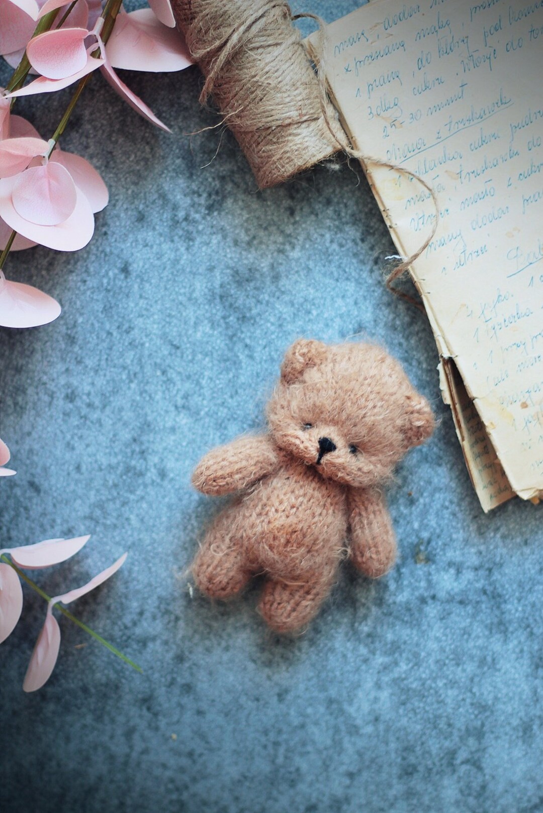 PDF, Cinnamon Teddy Bear Knitting Pattern • 12 Cm Small Knitted Stuffed ...