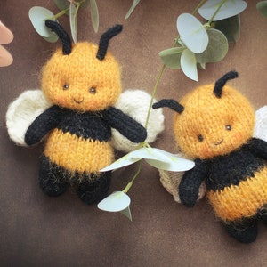 BEE Knitting PATTERN Pdf, Cute Stuffed Animal, Honeybee Knitted ...