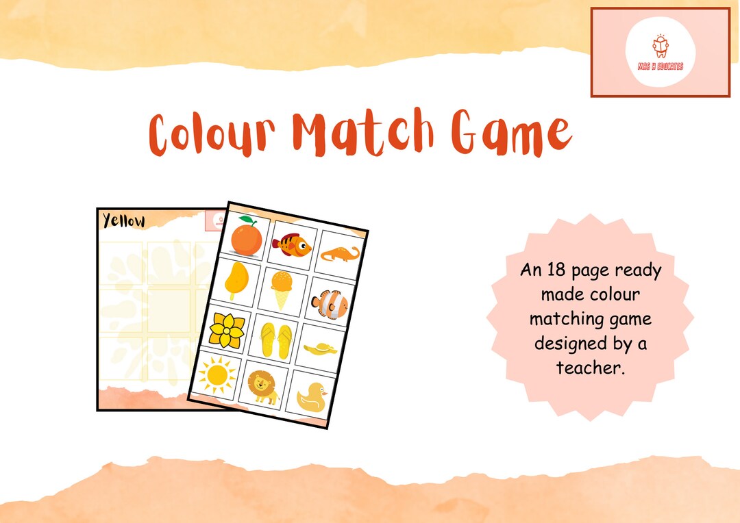 Pre-school Colour Matching Game Learn and Play With Colours - Etsy