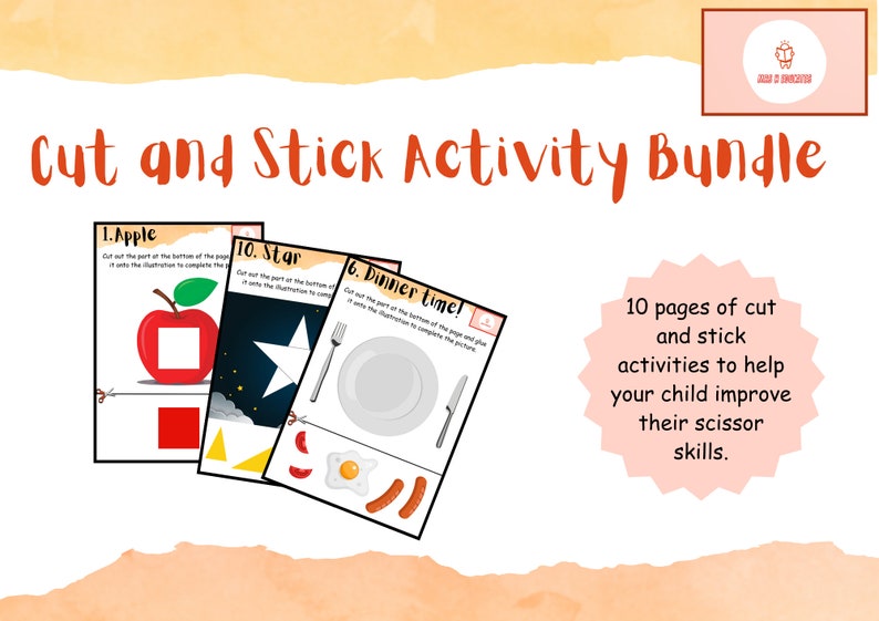 Cut and Stick Preschool Activity Bundle - Etsy