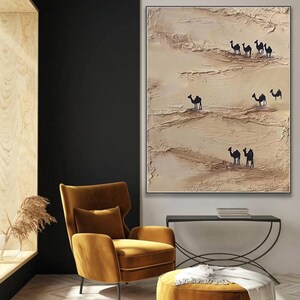 Large Original Brown Desert Oil Painting on Canvas,desert Textured ...
