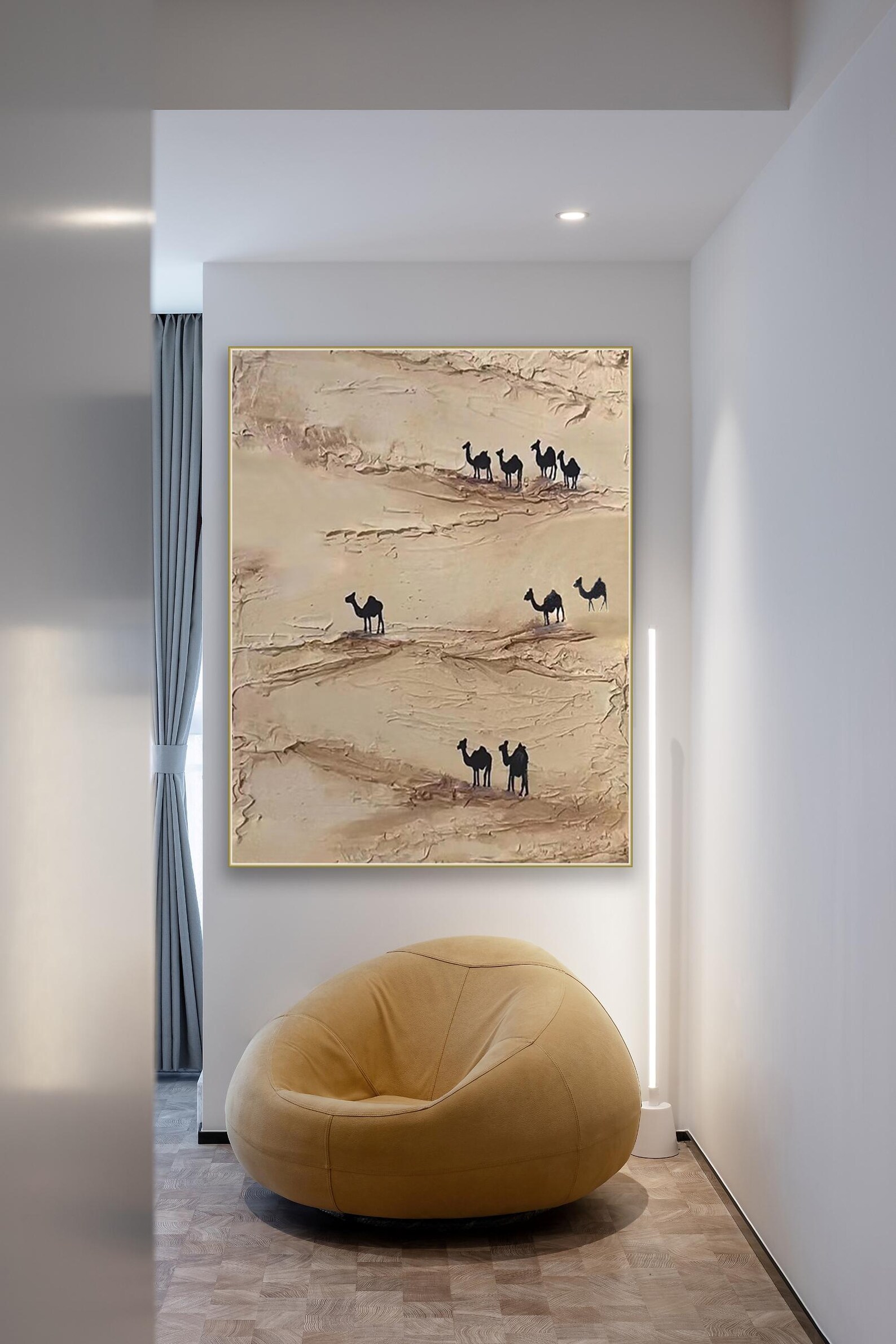 Large Original Brown Desert Oil Painting on Canvas,desert Textured ...
