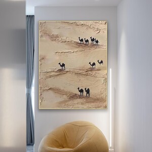 Large Original Brown Desert Oil Painting on Canvas,desert Textured ...