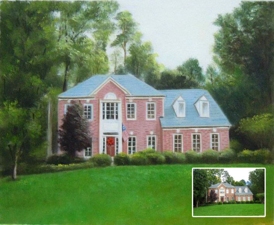 Custom House Painting,custom Oil Painting,,house Portrait,portrait Oil ...