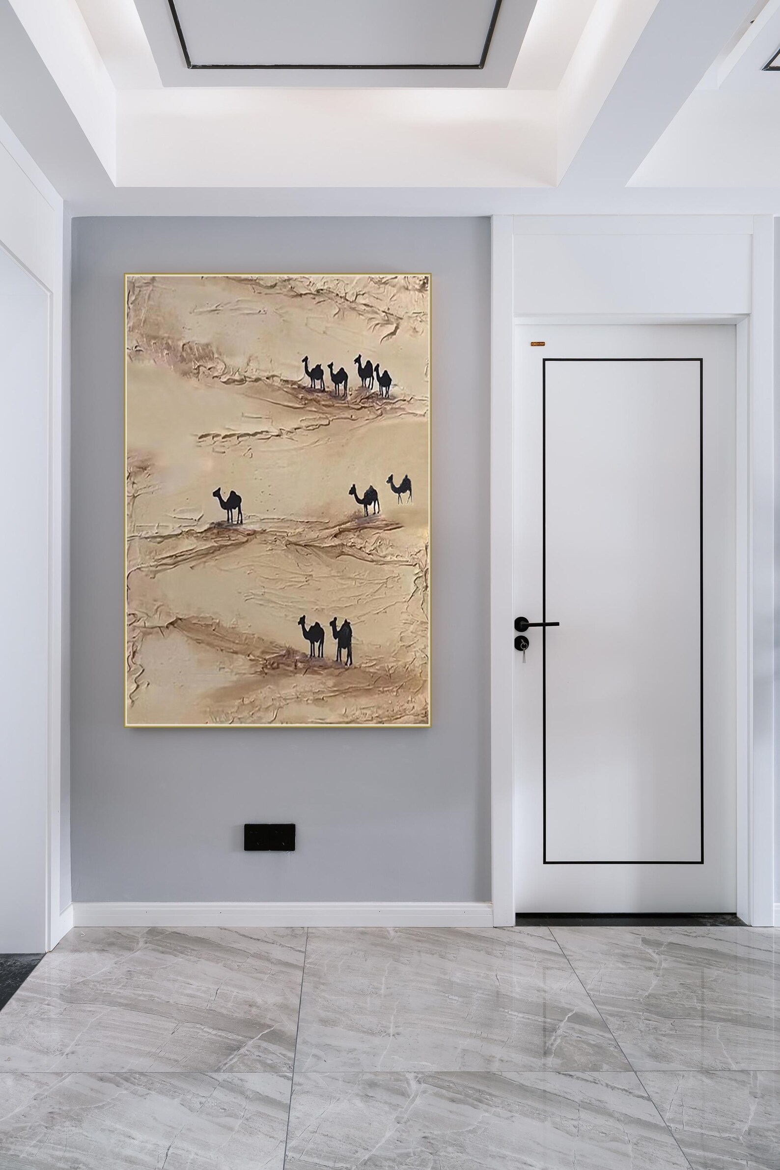 Large Original Brown Desert Oil Painting on Canvas,desert Textured ...