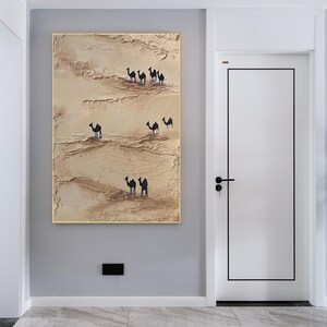 Large Original Brown Desert Oil Painting on Canvas,desert Textured ...