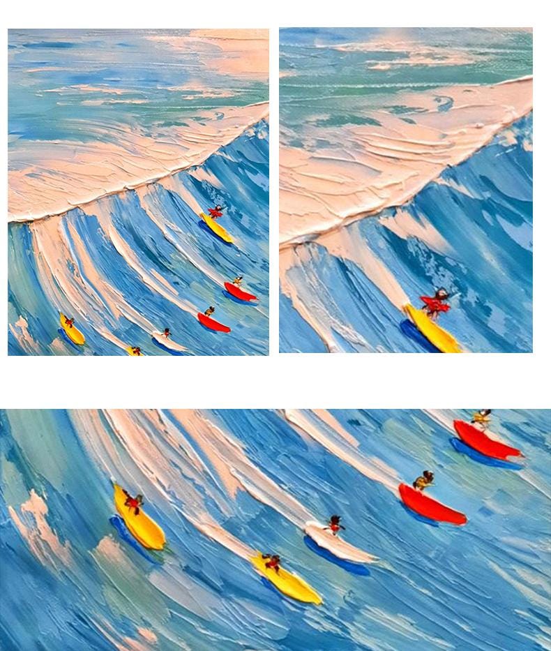 Original Surf Wall Art Ocean Landscape Painting on Canvas Surf Decor ...
