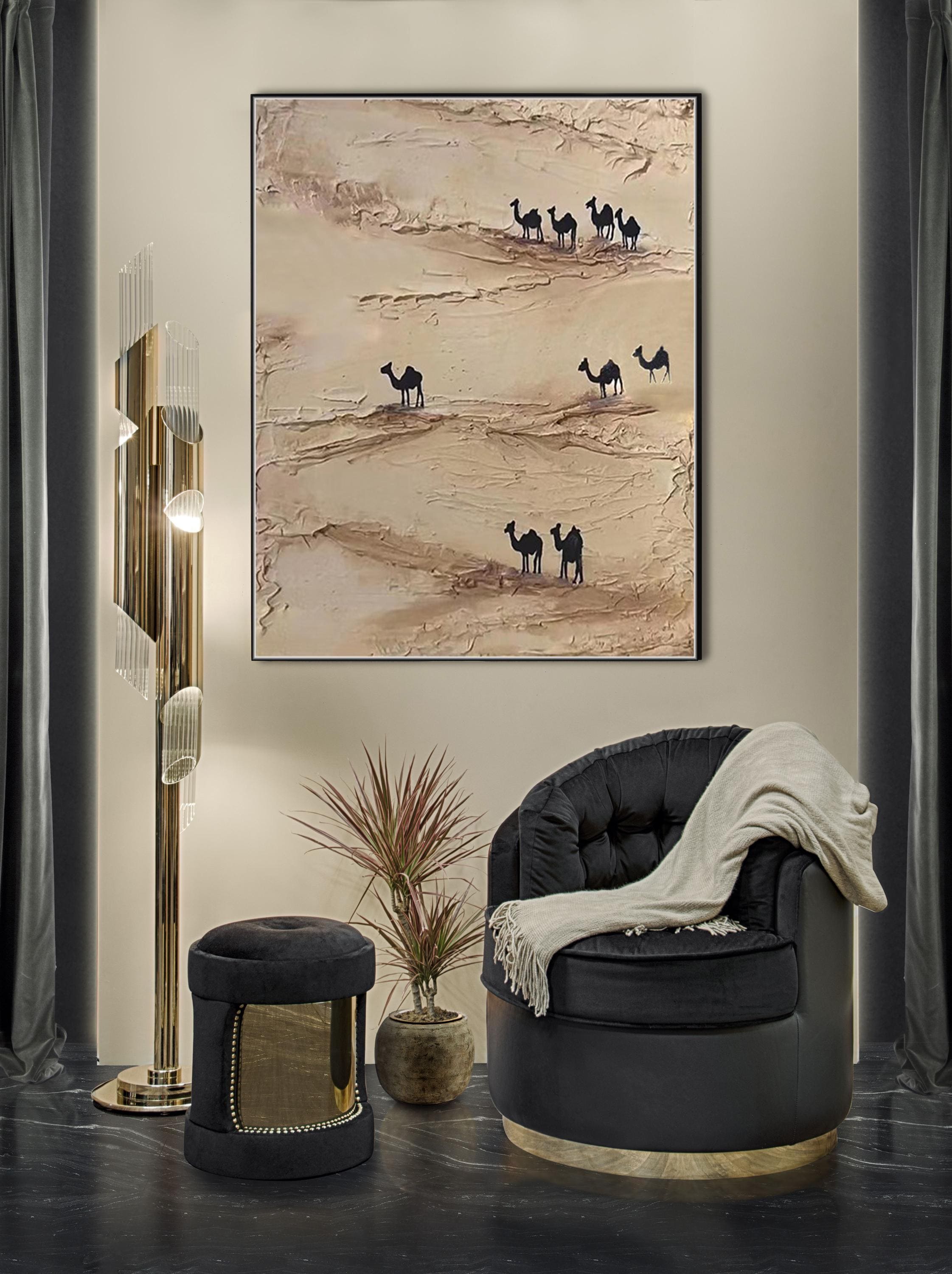 Large Original Brown Desert Oil Painting on Canvas,desert Textured ...