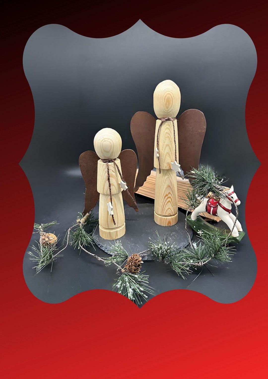 Wooden Angels, Turned on a Lathe, Set, Handmade, Various Sizes - Etsy