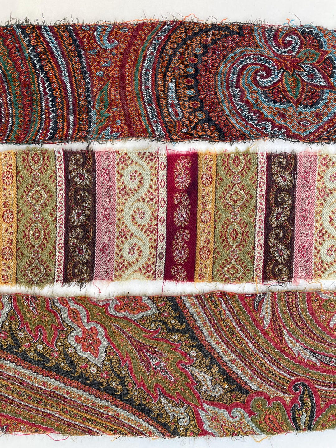 19th Century Wool Paisley Sampling - Etsy