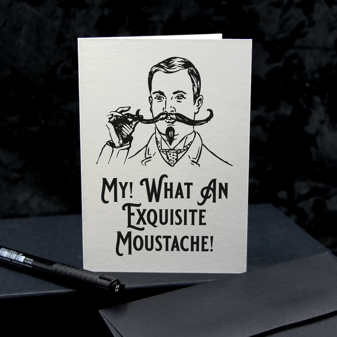 Funny Mustache Birthday Card for Him, for Boyfriend, Husband, Uncle ...