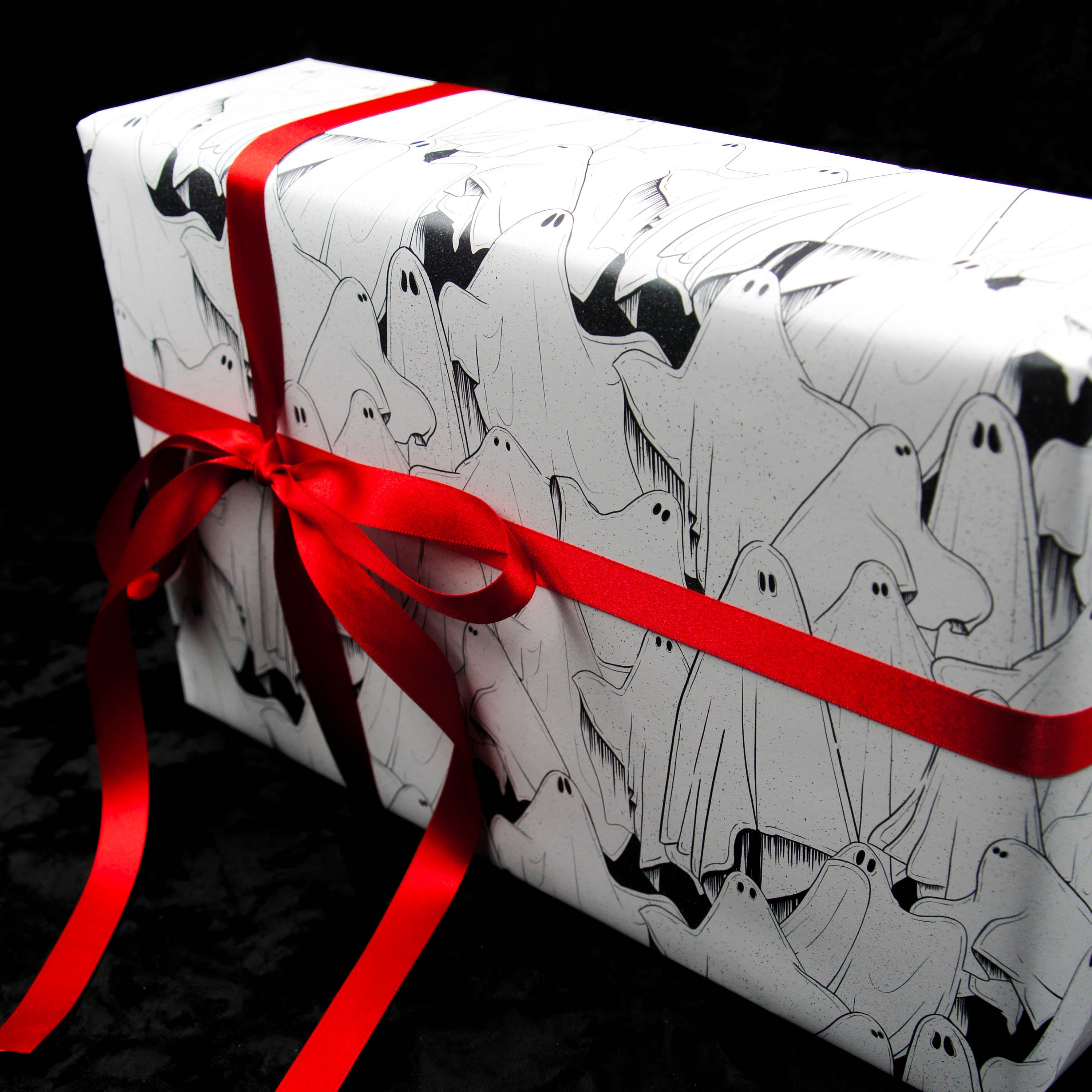 Spooky Ghost Wrapping Paper Designed & Sold By Allegra Intensification