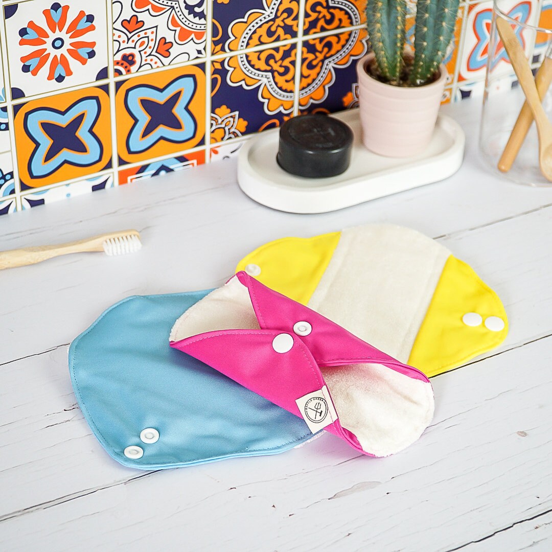 Reusable Period Pads candy Colours Size Small for Light Flow Reusable ...