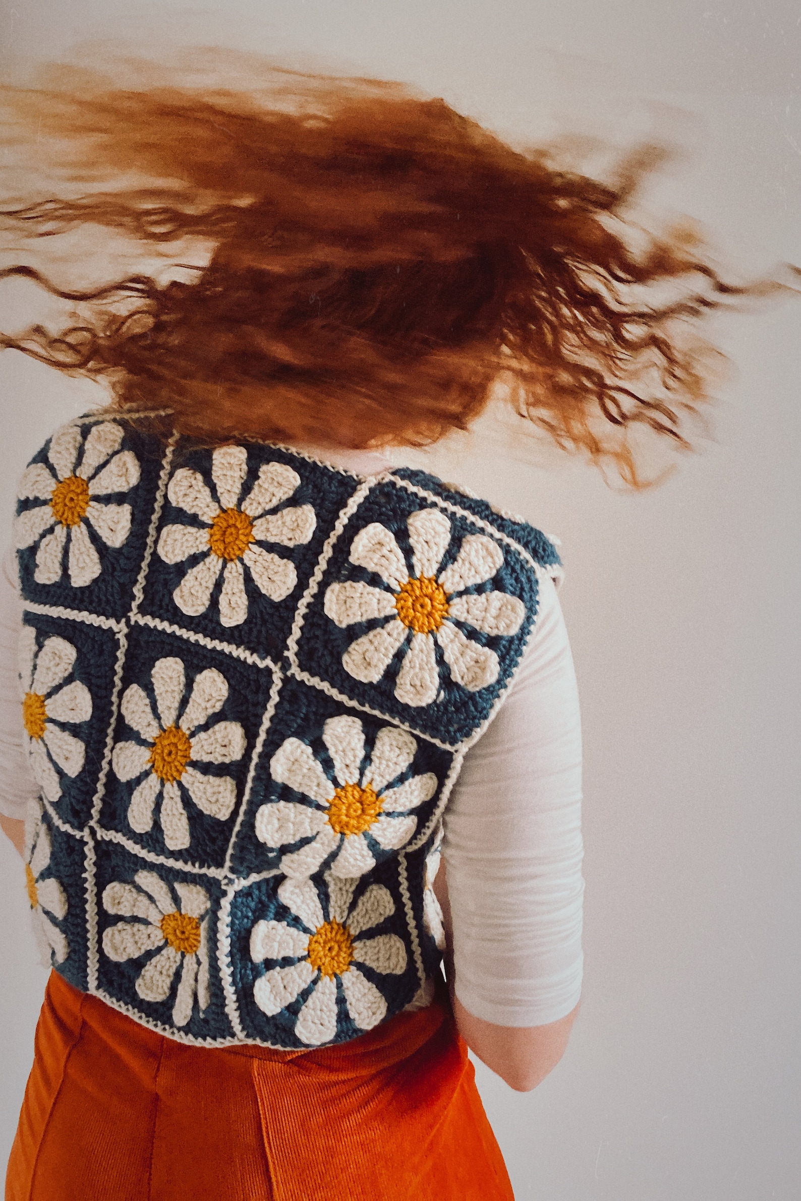 Retro Daisy Square Pattern Floral Granny Square DIY Crochet Flower ...