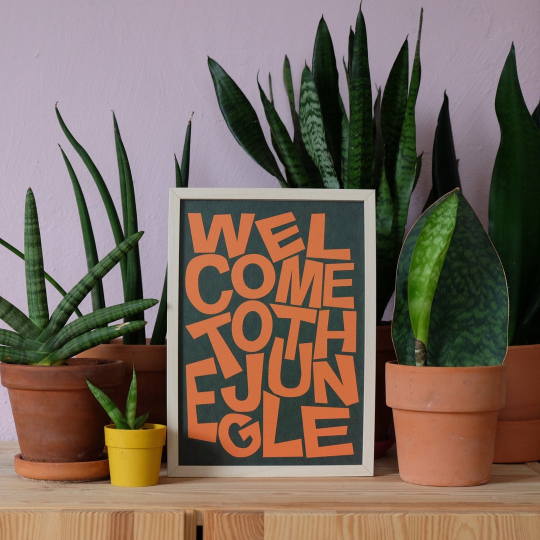 Welcome to the Jungle Poster : Modern Retro Typografic Art Poster With ...