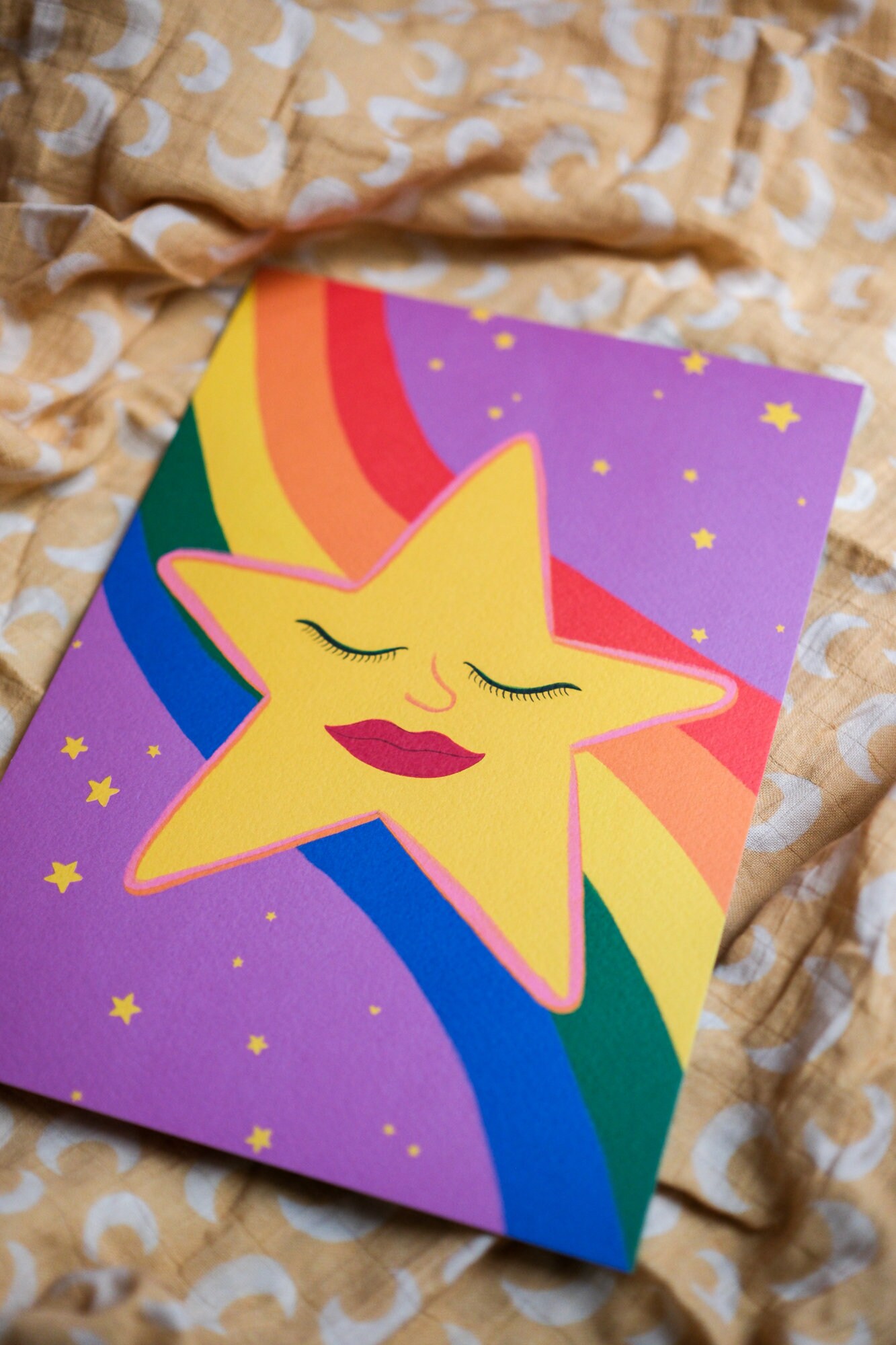 Sun and Moon Face Poster // Day-and-night Allegory // Celestial ...