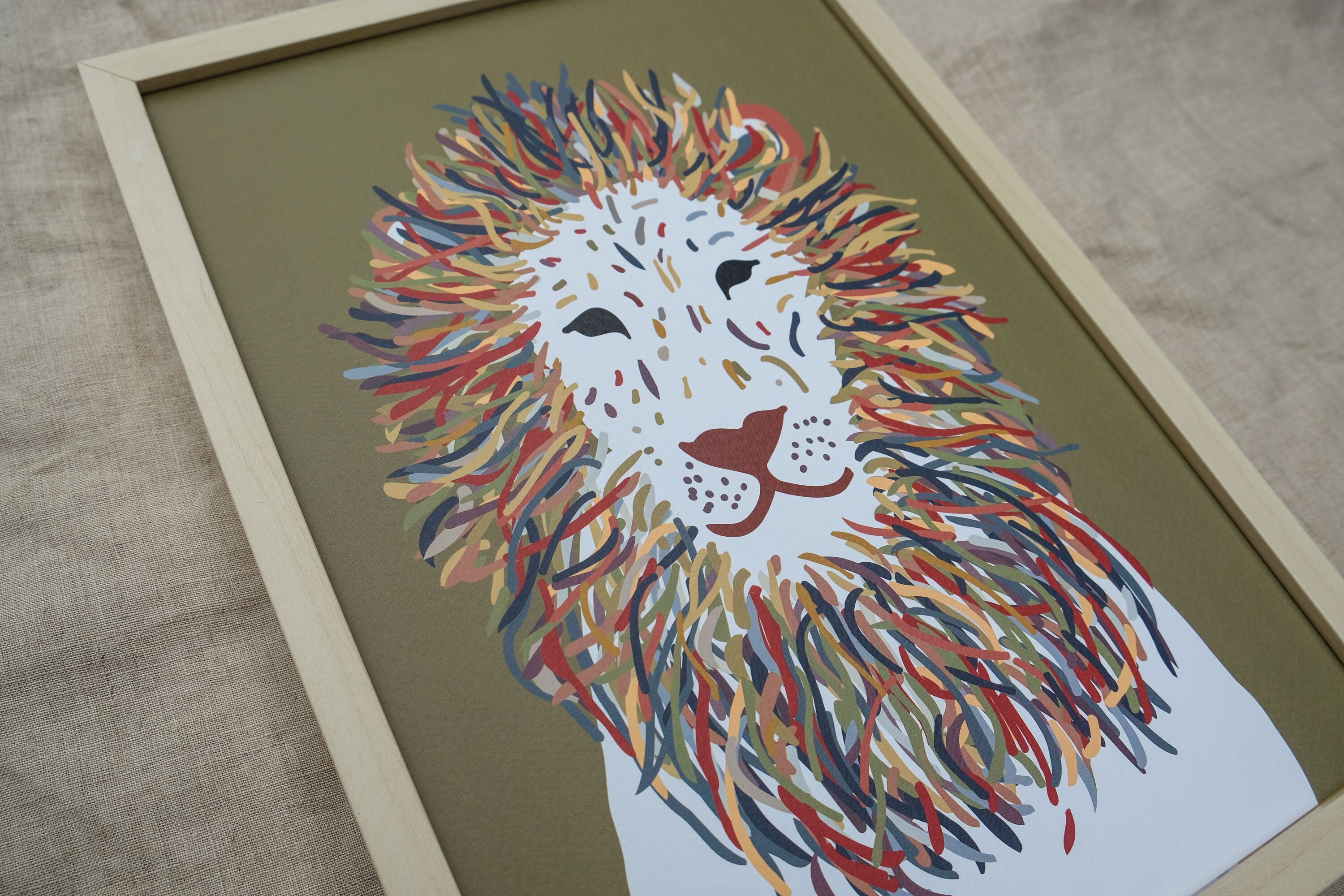 Lion Poster // Earth Tones // Abstract // Safari // Jungle // Nature ...