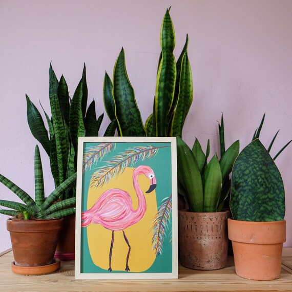 Flamingo Poster // Abstract // Safari // Jungle // Nature // - Etsy