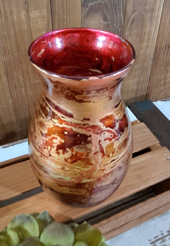 Rich Gold Vase in Alcohol Inks - Etsy