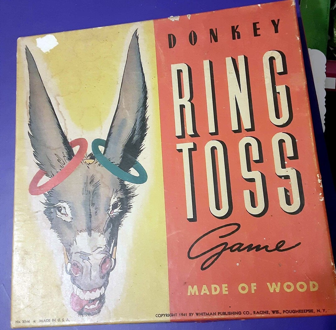 Antique Donkey Ring Toss Game Complete Children Skill Toy 1941 - Etsy