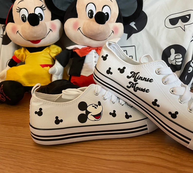 Classic Mickey & Minnie Inspired Converse Style Sneakers for - Etsy