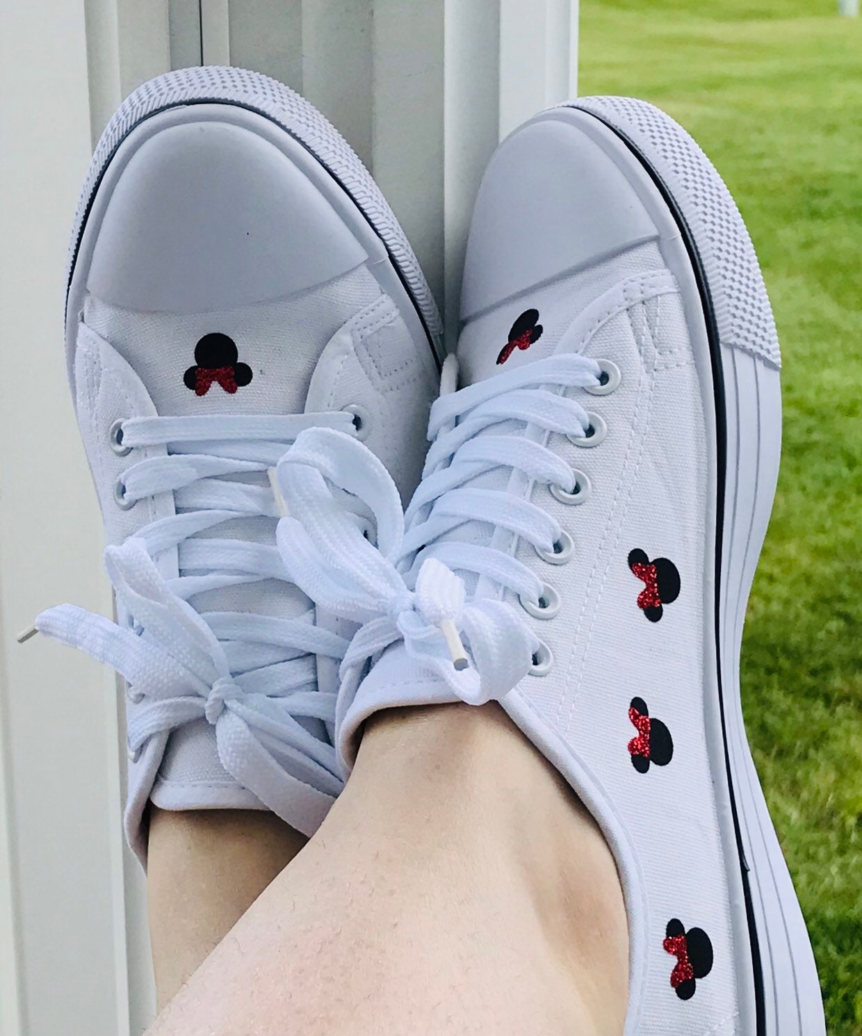 Minnie Mouse Glitter Bow Shoes For Women Or Mickey Multiple Etsy