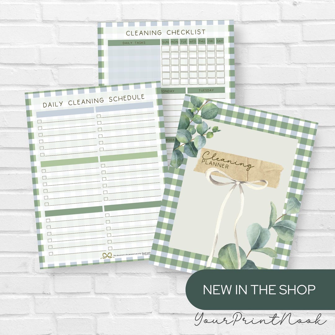 Cleaning Planner | Printable Cleaning Schedule | Home Organization PDF ...