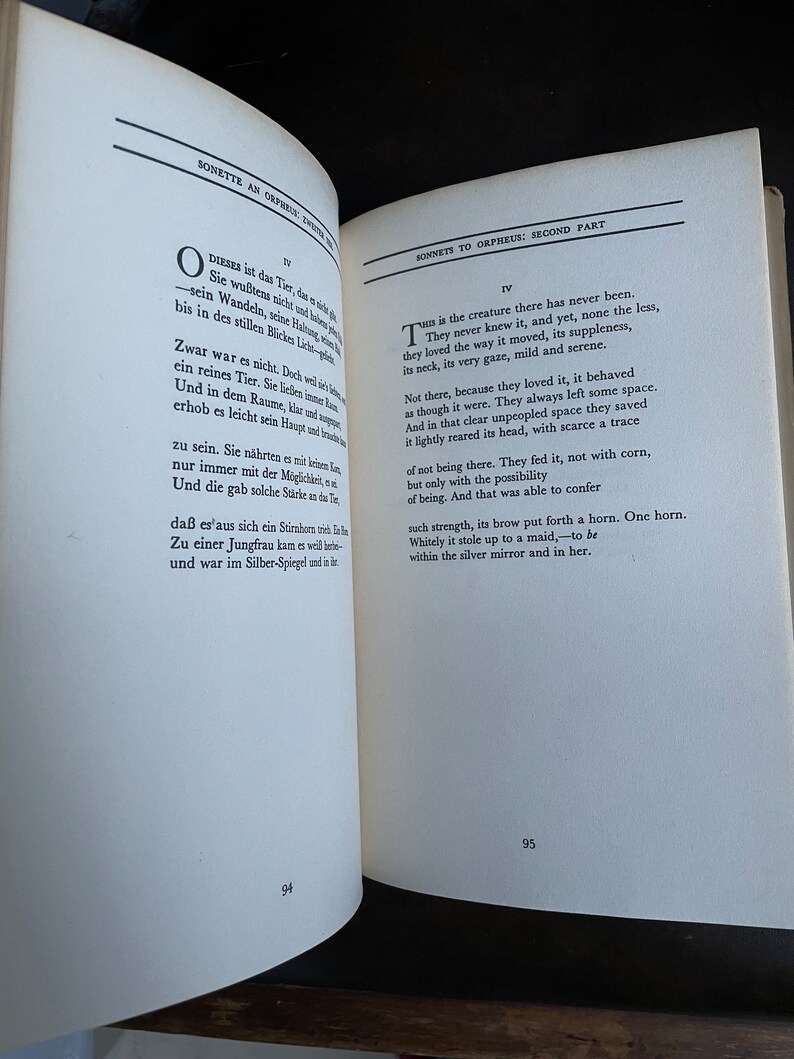 Sonnets to Orpheus by Rainer Maria Rilke 1967 Vintage Poetry Book ...