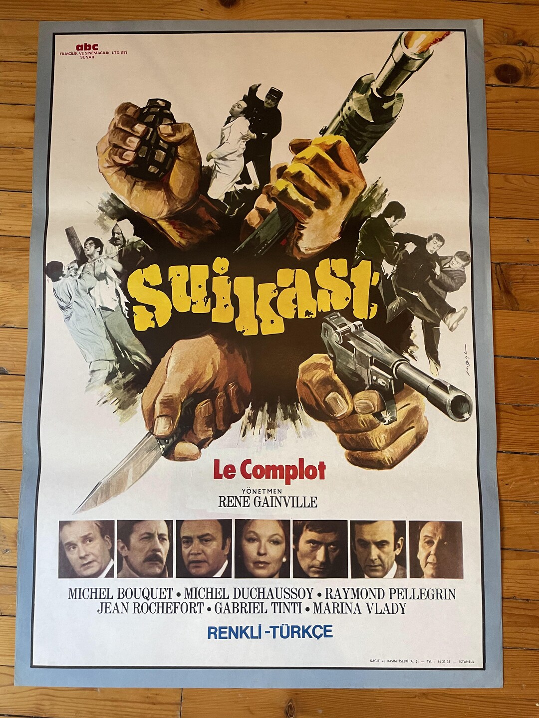 1973 Le Complot Original Turkish Movie Poster.vintage Crime Movie Poster - Etsy