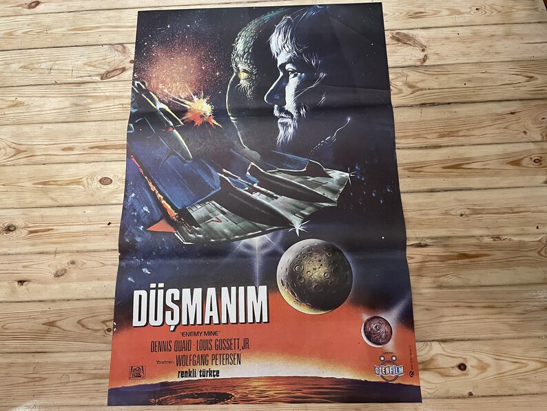 1985 Enemy Mine. 1980s Sci-fi Movie Poster. Original One Sheet Movie ...