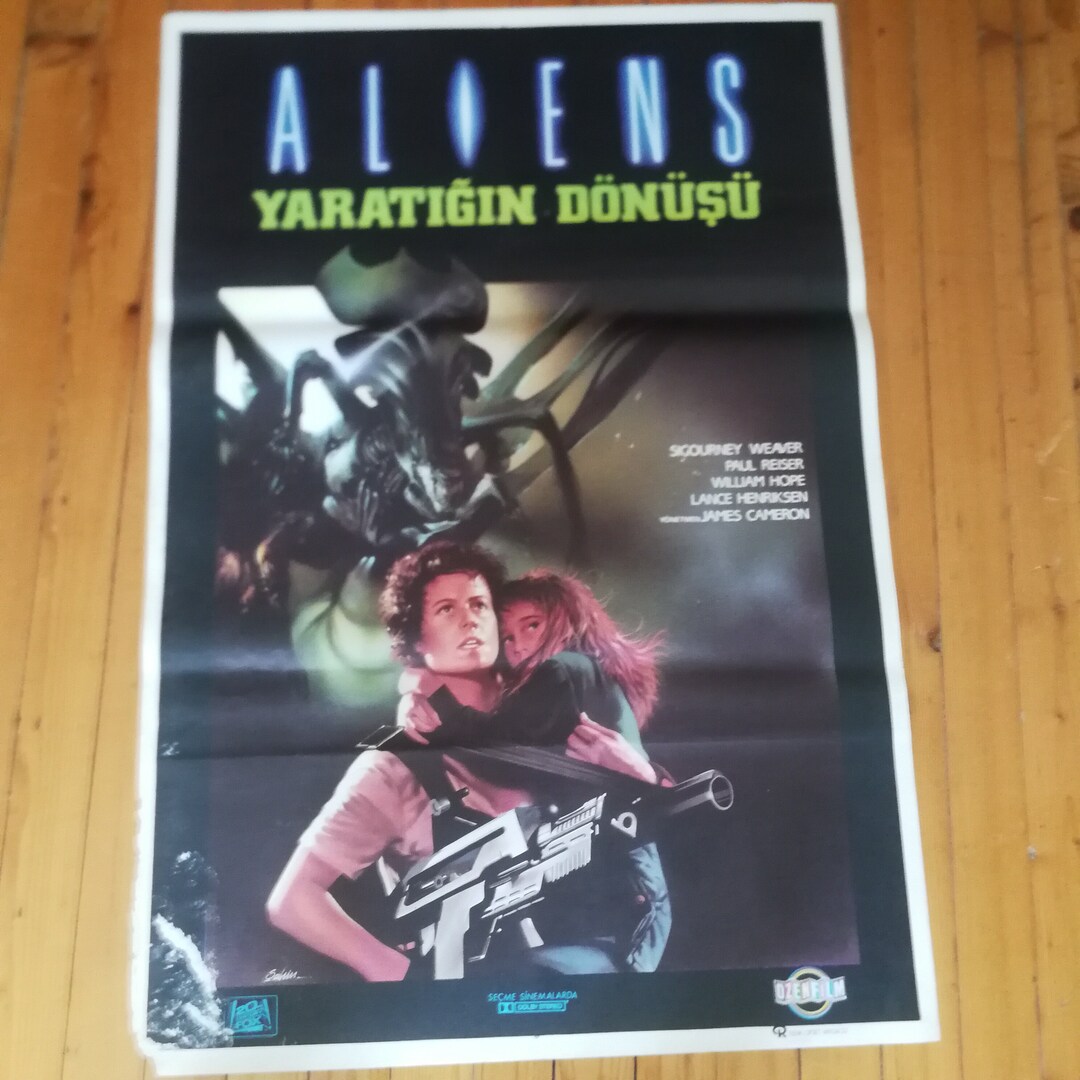 1986 ALIENS Turkish One Sheet Film Poster JAMES CAMERON. Orjinal ...