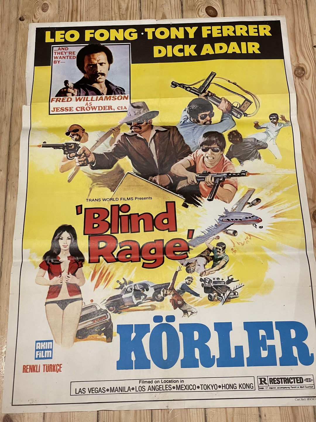 1976 Blind Rage. Original One Sheet Movie Poster. Vintage Poster ...