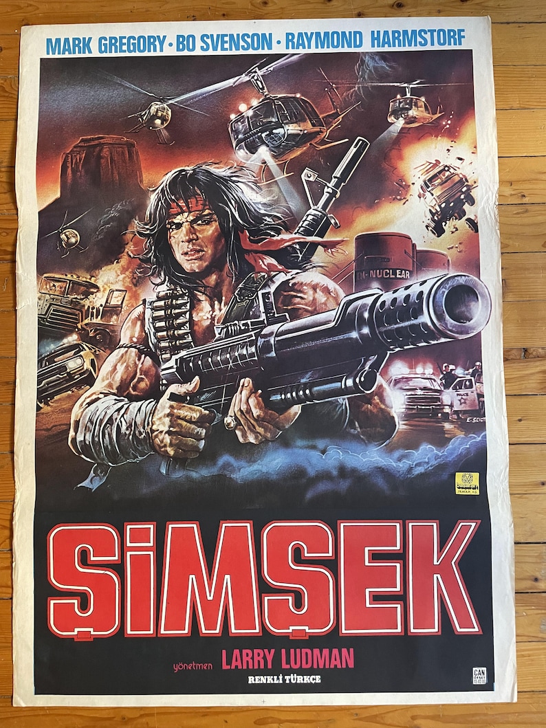 1983 Thunder Original Turkish Movie Poster.vintage War Action Movie ...