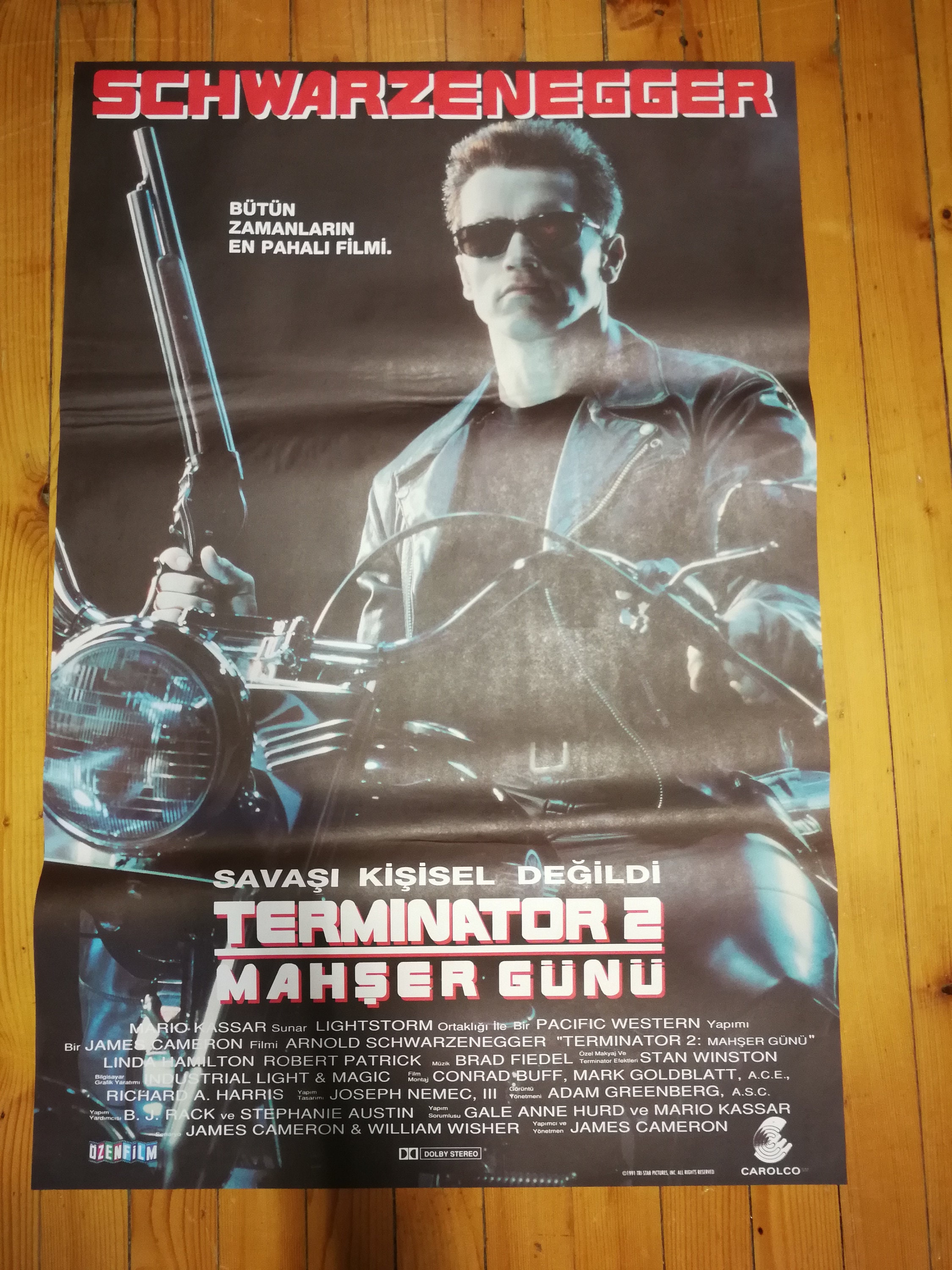 Terminator 2 Orjinal One Sheet Movie Poster. 1991 Turkish Arnold ...