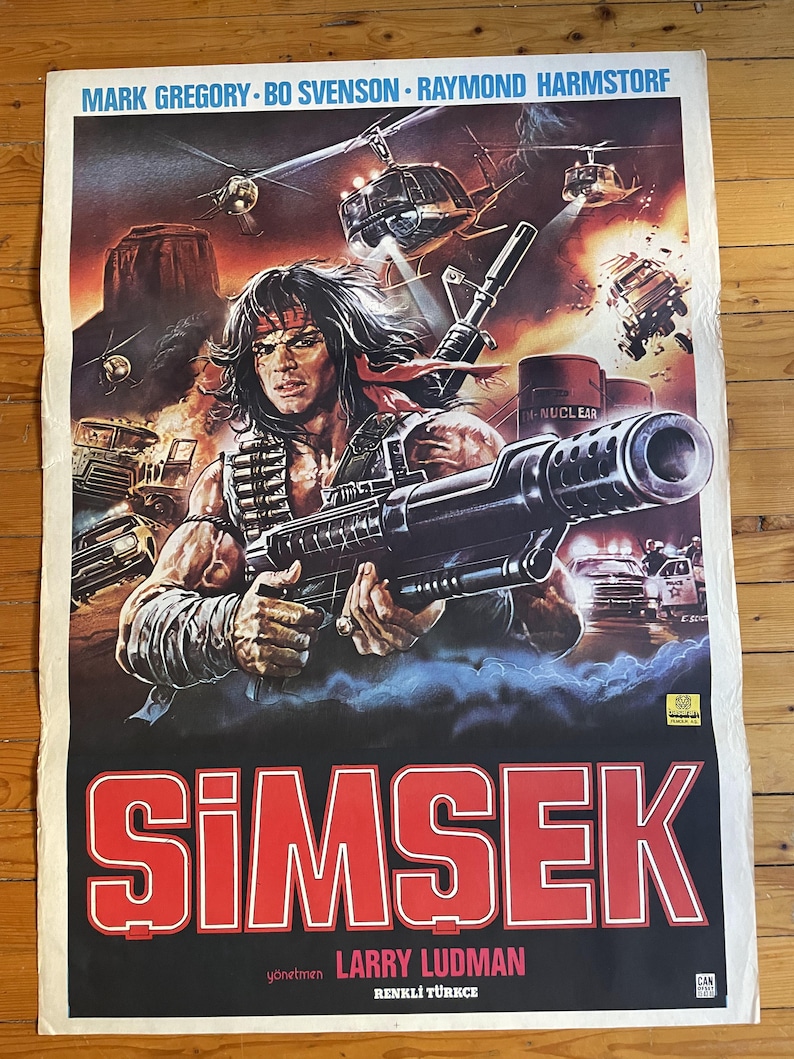 1983 Thunder Original Turkish Movie Poster.vintage War Action Movie ...