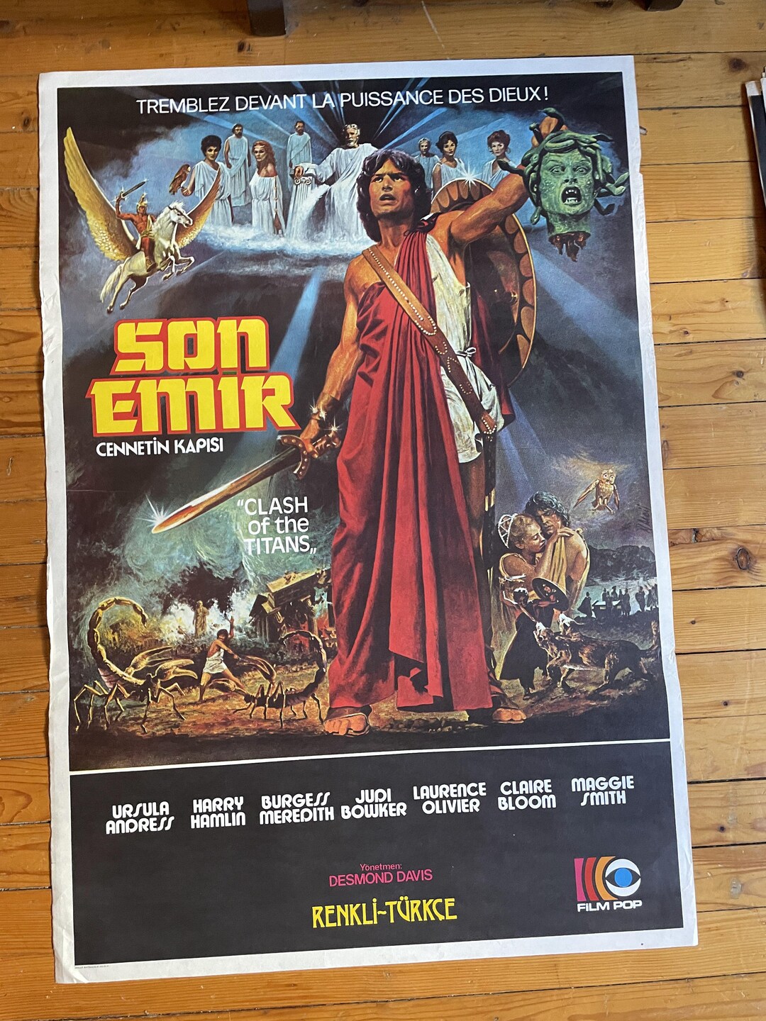 1981 Clash of the Titans.harry Hamlin Original Turkish Movie Poster ...