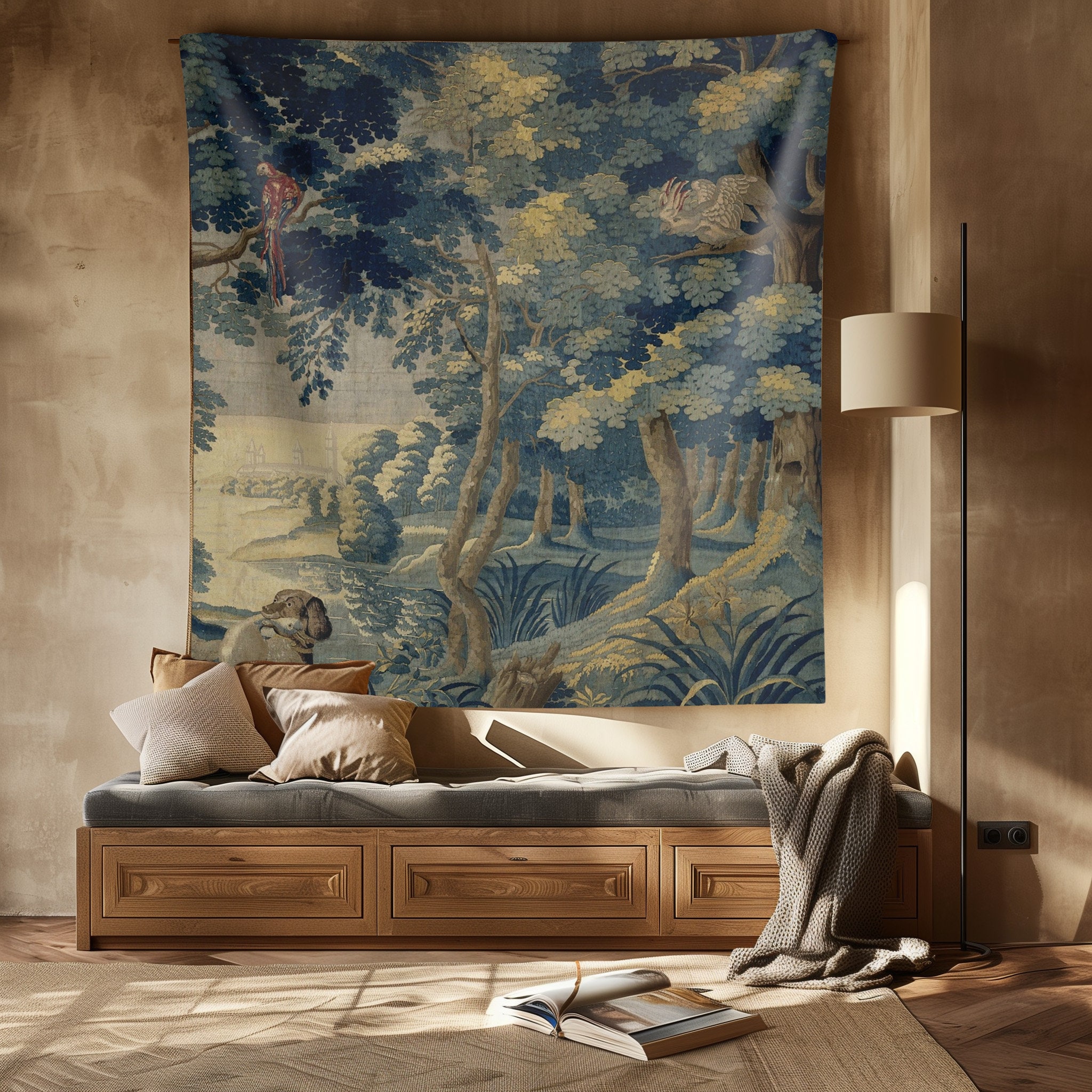 Antique Dutch Landscape Verdure Created Between C.1660 1700 Printed Wall Tapestry - Etsy