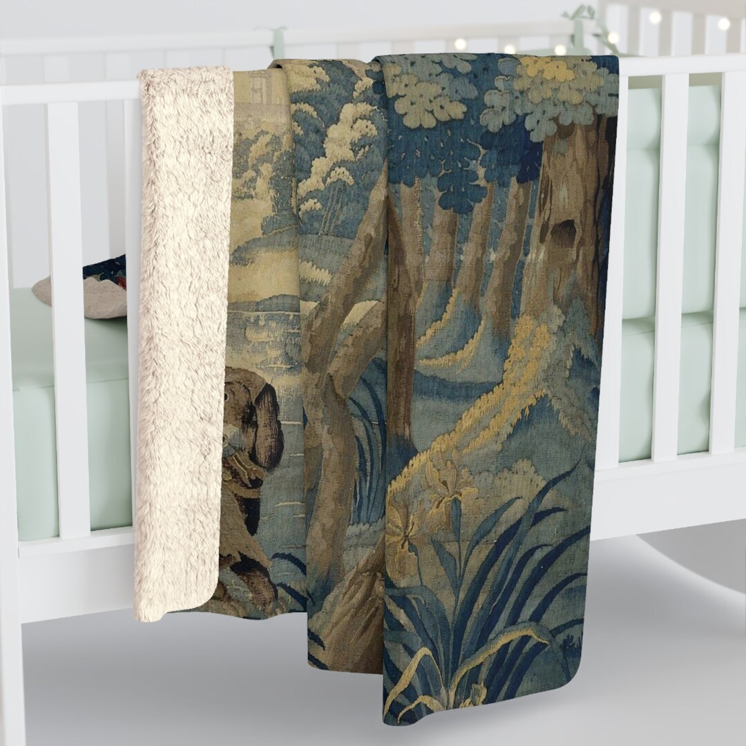 Antique Dutch Landscape Verdure Sherpa Fleece Blanket | 17th Century ...