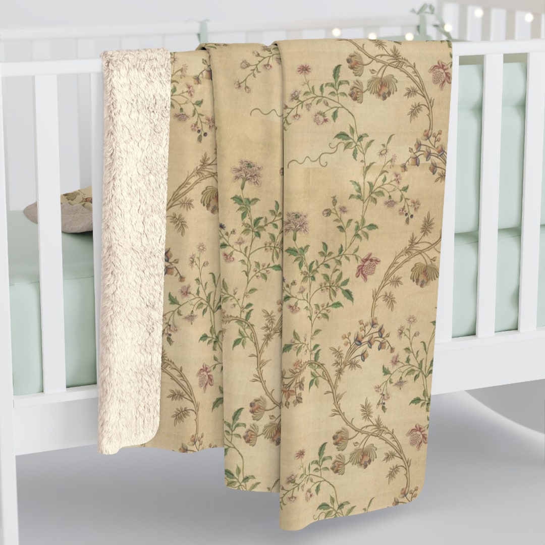 Antique Dutch Fabric With Decor of Branches, Leaves, Flowers, and ...