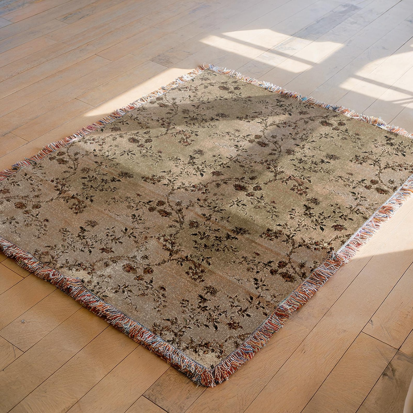 Antique Dutch Fabric With Decor of Branches, Leaves, Flowers, and ...