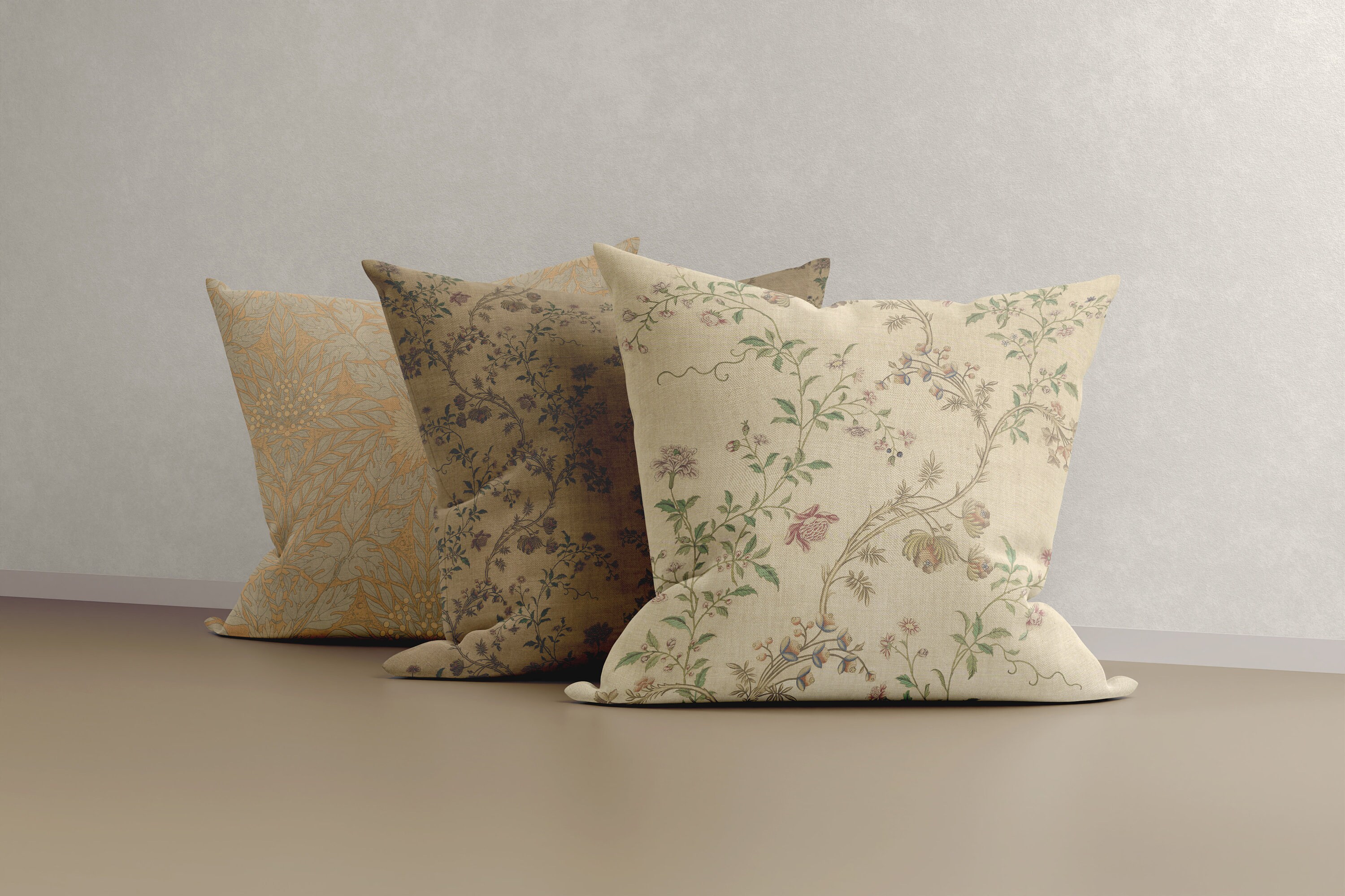 Antique Dutch Fabric With Decor of Branches, Leaves, Flowers and Fruits ...