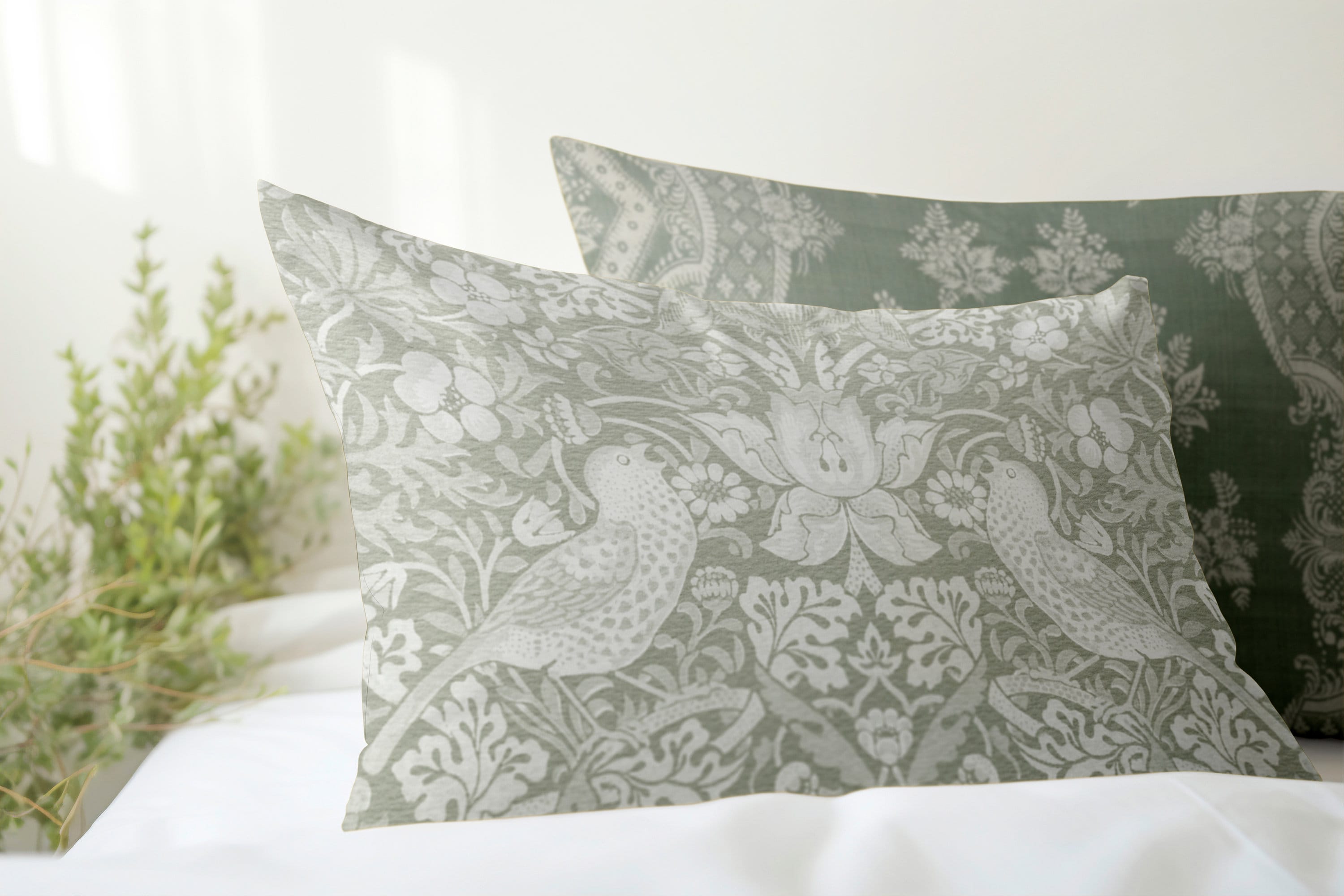 William Morris's Famous Strawberry Thief in Sage Green Pattern Created ...