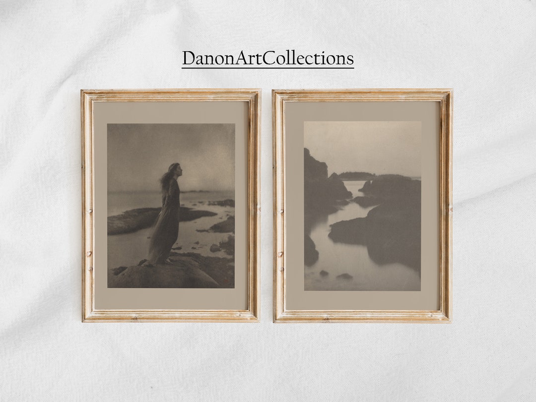 In the Dark - A Set of 2 Vintage Moody Prints, Black & White, DIGITAL ...